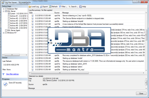 All about SQL Server Error logs - DBA Mantra